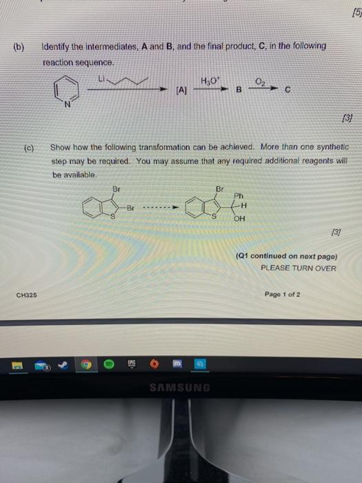 Solved 15 (b) Identify the intermediates, A and B, and the | Chegg.com
