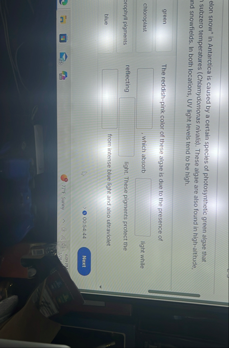 Solved elon snow" in Antarctica is caused by a certain | Chegg.com