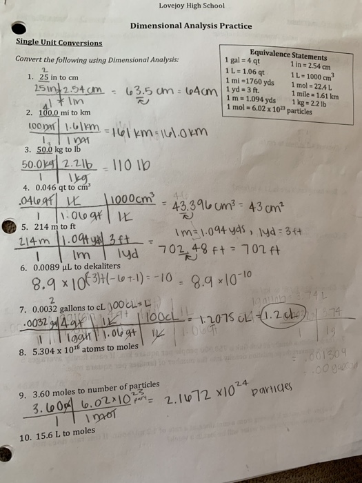 One Step Dimensional Analysis Worksheet Prntbl One Step Dimensional Analysis Worksheet Prntbl