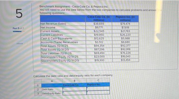 Solved Benchmark Assignment - Coca-Cola Co. \& Pepsico Inc. | Chegg.com
