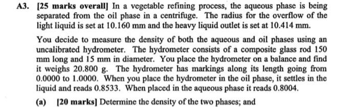 Solved 13. [25 marks overall] In a vegetable refining | Chegg.com