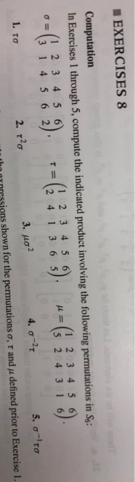 Solved EXERCISES 8 Computation In Exercises 1 through 5, | Chegg.com