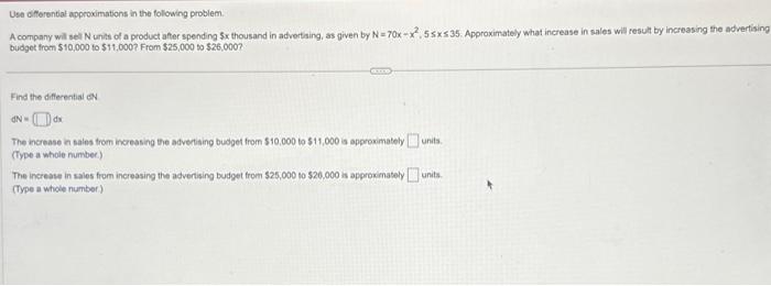 Solved Use oiforential approximations in the following | Chegg.com
