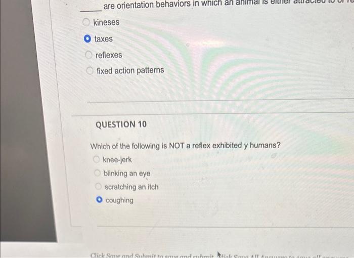 Solved kineses taxes reflexes fixed action patterns QUESTION | Chegg.com
