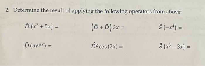 Solved Model 1 Applying Operators An operator is a symbol | Chegg.com