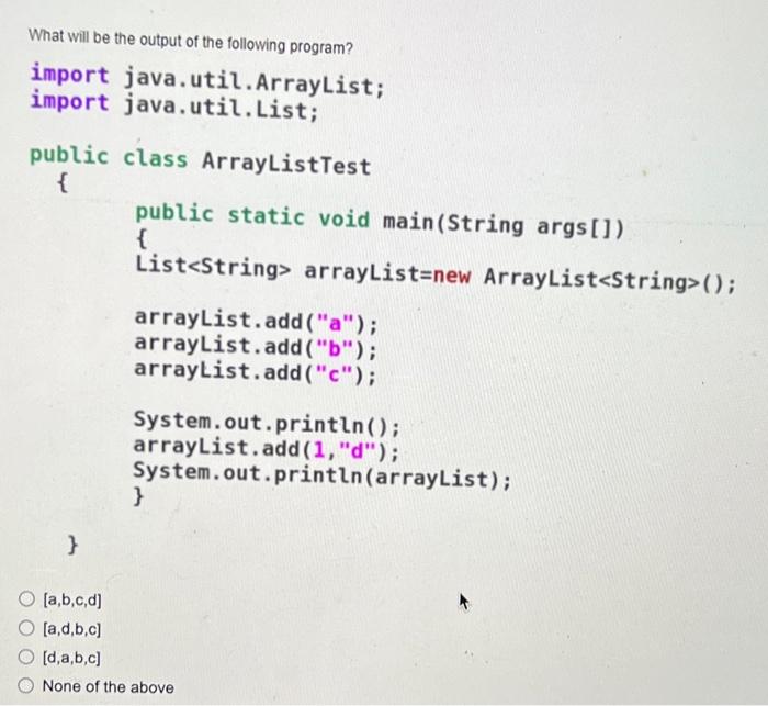 Solved What will be the output of the following program? | Chegg.com