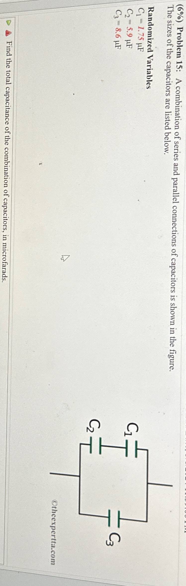 Solved Problem 15: A combination of series and parallel | Chegg.com