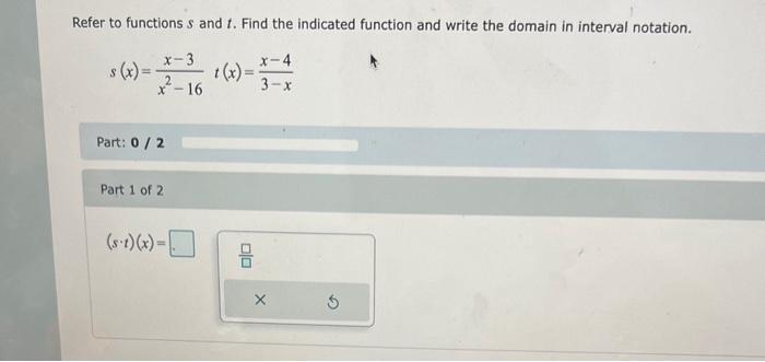 Solved Refer to functions s and t. Find the indicated | Chegg.com