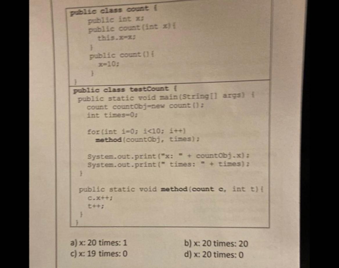 Solved public class count ifpublle int x ﻿:public count (int | Chegg.com