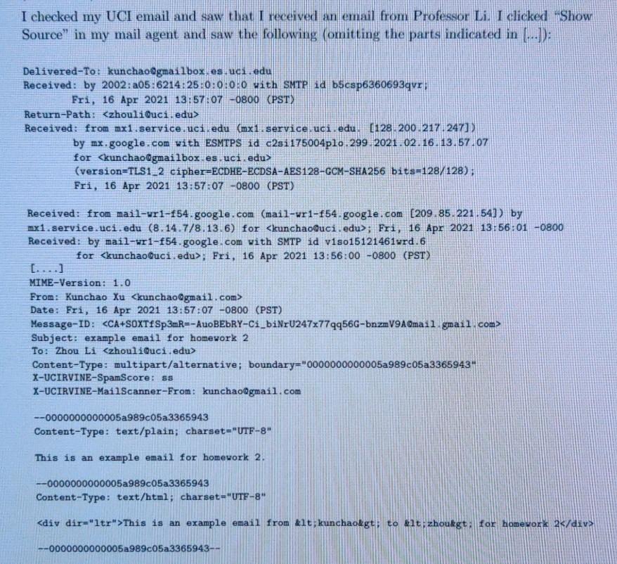 Solved I checked my UCI email and saw that I received an | Chegg.com