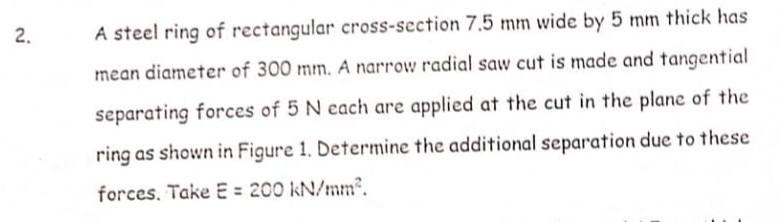 Solved A steel ring of rectangular cross-section 7.5 mm wide | Chegg.com