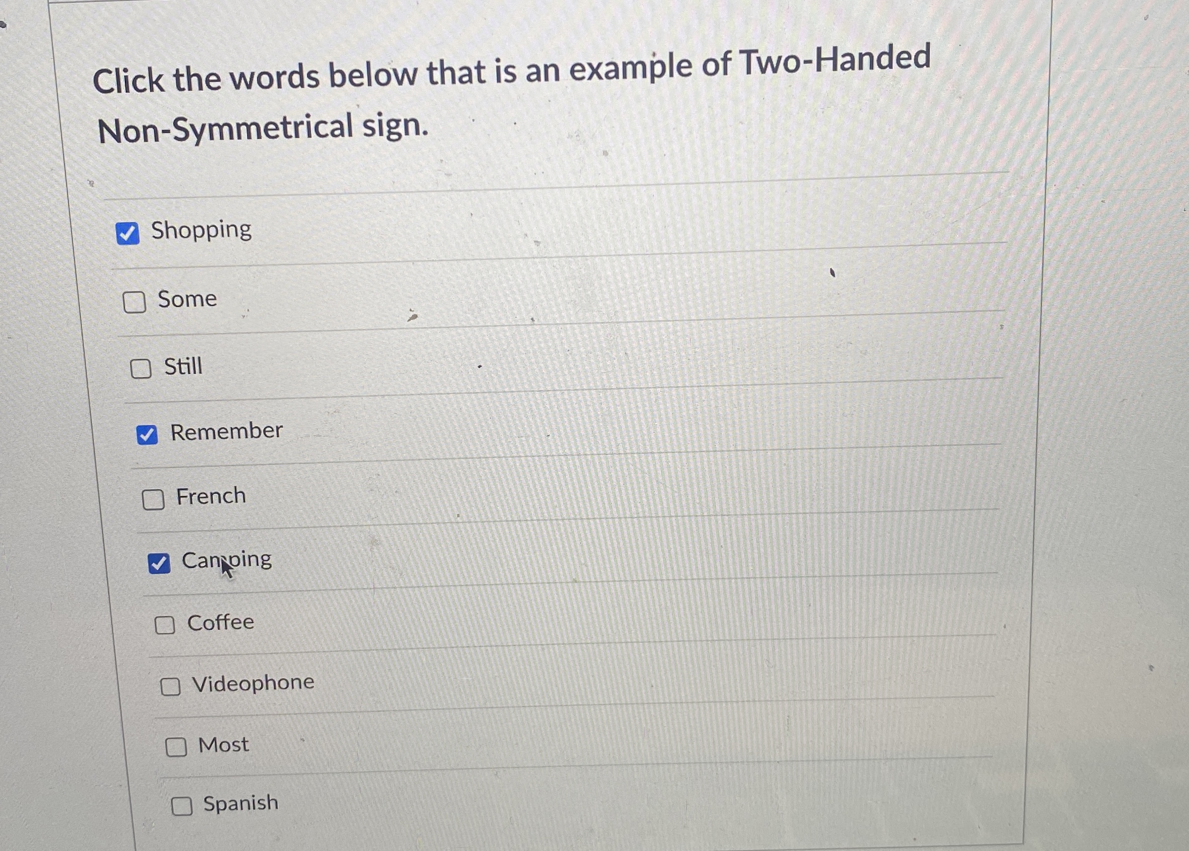 Click the words below that is an example of | Chegg.com