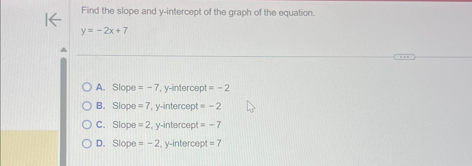Solved Find the slope and y-intercept of the graph of the | Chegg.com