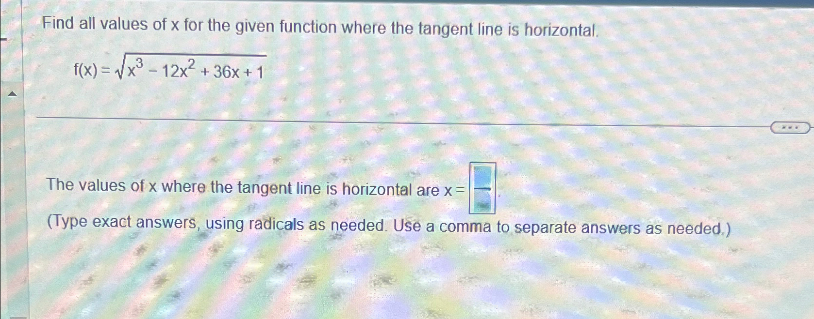 Solved Find all values of x ﻿for the given function where | Chegg.com