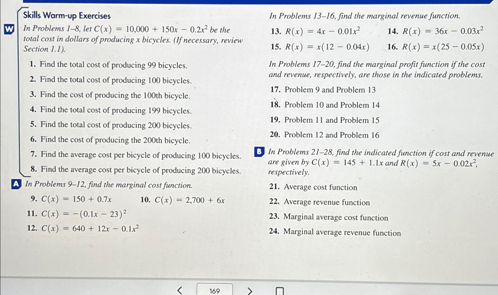 Solved Skills Warm-up ExercisesIn Problems 1-8, ﻿let | Chegg.com