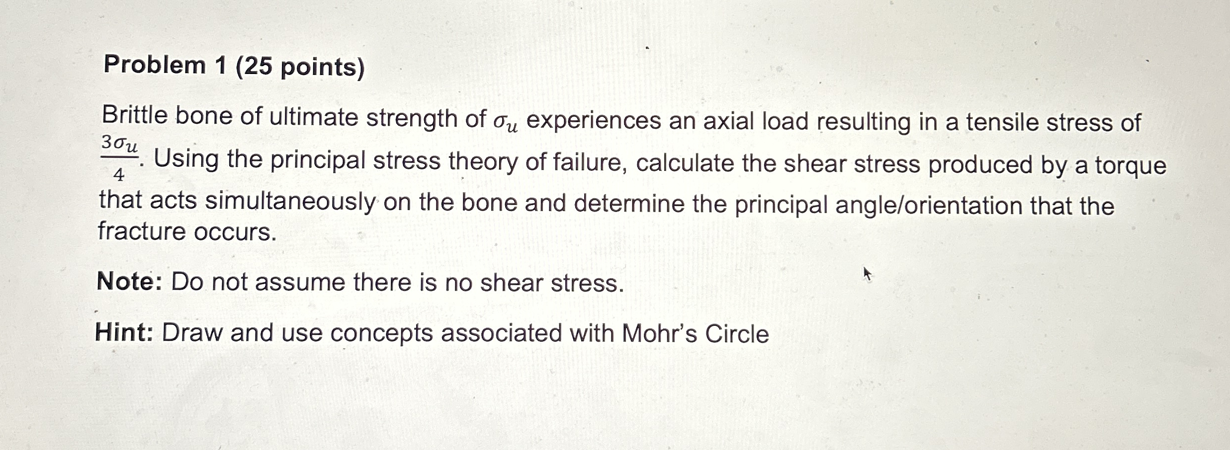 Solved Problem 1 ( 25 ﻿points)Brittle bone of ultimate | Chegg.com