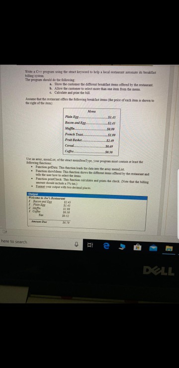 Solved Write a C+ program using the struct keyword to help a | Chegg.com