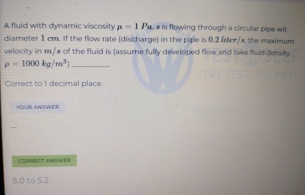 Solved A fluid with dynamic viscosity μ=1Pa.s ﻿is flowing | Chegg.com