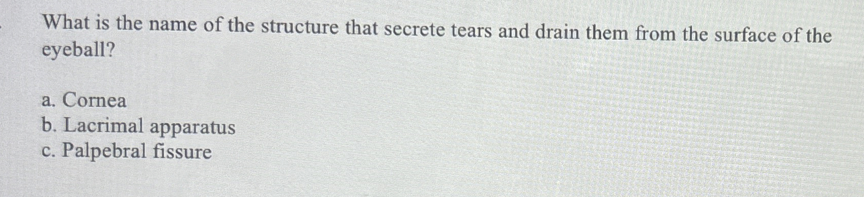 Solved What is the name of the structure that secrete tears | Chegg.com