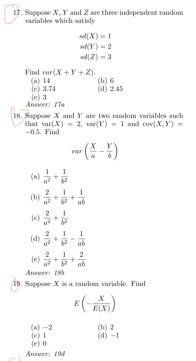 Solved Suppose x,Y ﻿and Z ﻿are three independent random | Chegg.com