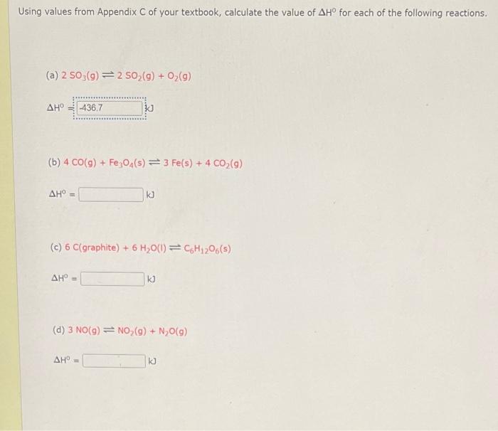 Solved Using values from Appendix C of your textbook, | Chegg.com