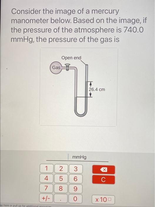 Solved Consider the image of a mercury manometer below. | Chegg.com
