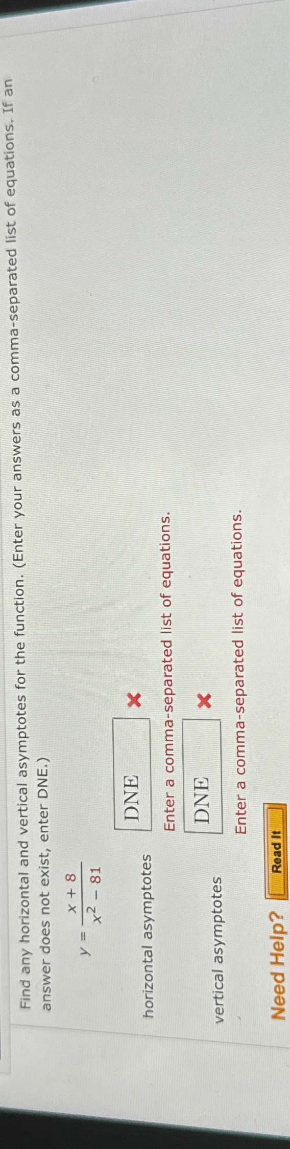 Solved Find any horizontal and vertical asymptotes for the | Chegg.com