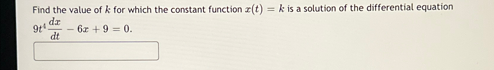 Solved Find the value of k ﻿for which the constant function | Chegg.com