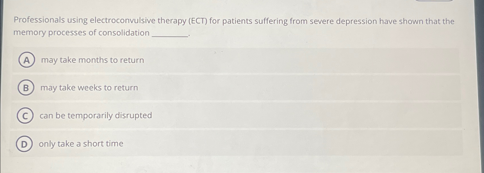 Solved Professionals using electroconvulsive therapy (ECT) | Chegg.com