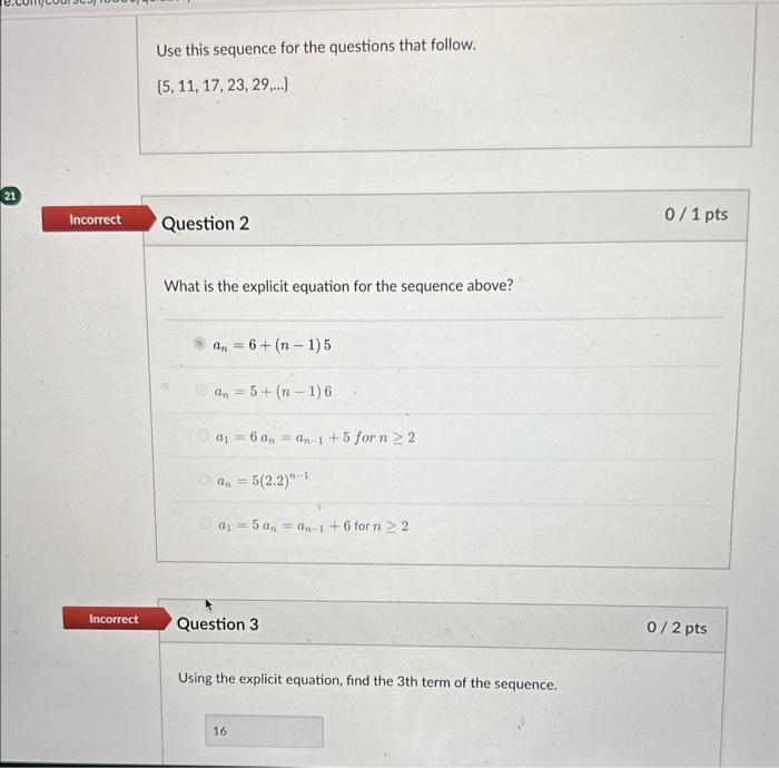 Solved Use this sequence for the questions that follow. | Chegg.com