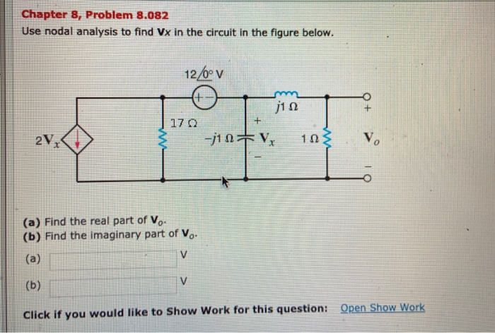 Solved Chapter 8, Problem 8.082 Use nodal analysis to find | Chegg.com