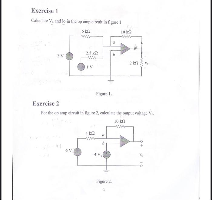 Solved Calculate V0 and io in the op amp circuit in figure 1 | Chegg.com
