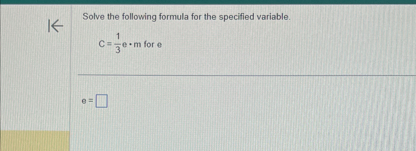 Solved Solve the following formula for the specified | Chegg.com