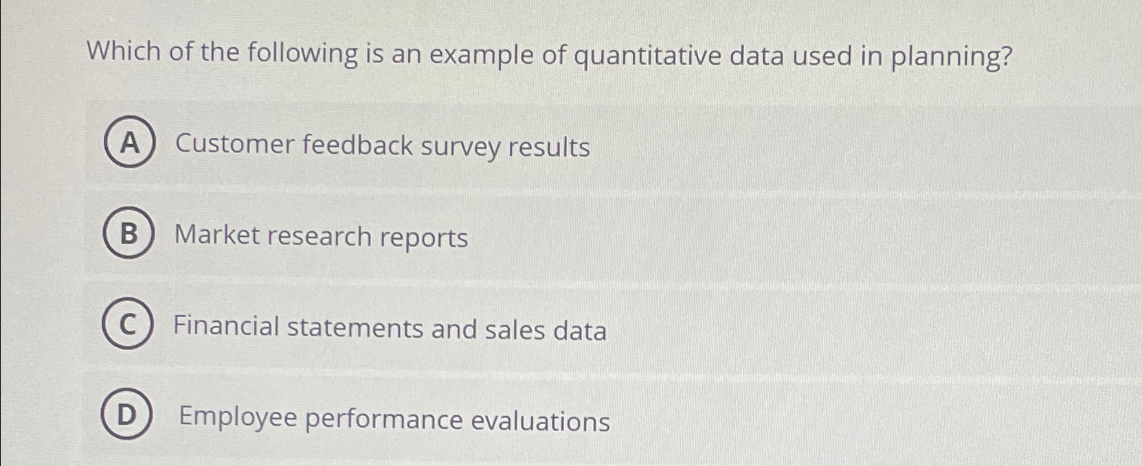 Solved Which of the following is an example of quantitative | Chegg.com