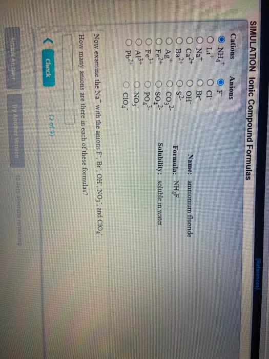 Solved SIMULATION Ionic Compound Formulas [References: | Chegg.com