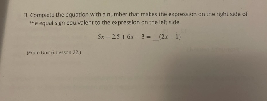 Solved Complete the equation with a number that makes the | Chegg.com