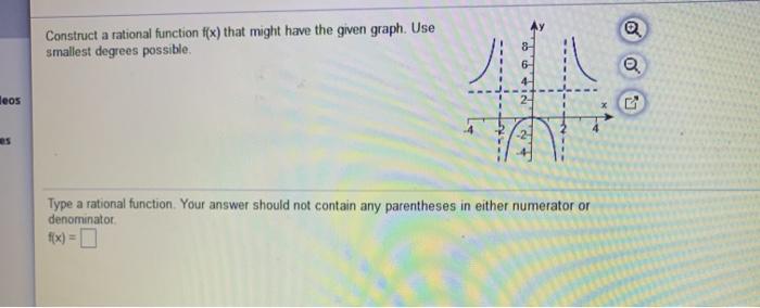 Solved Construct a rational function f(x) that might have | Chegg.com