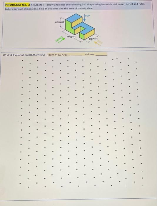 Solved PROBLEM No, 3 STATEMENT: Draw and color the following | Chegg.com