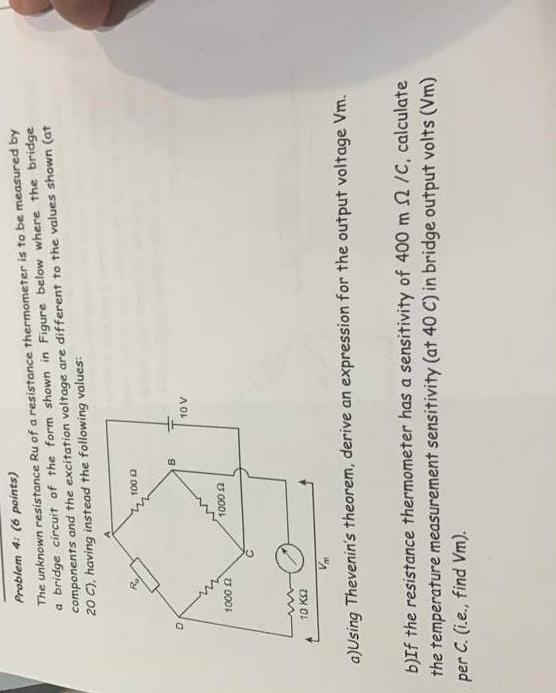 Solved Problem 4: (6 points) The unknown resistance Ru of a | Chegg.com