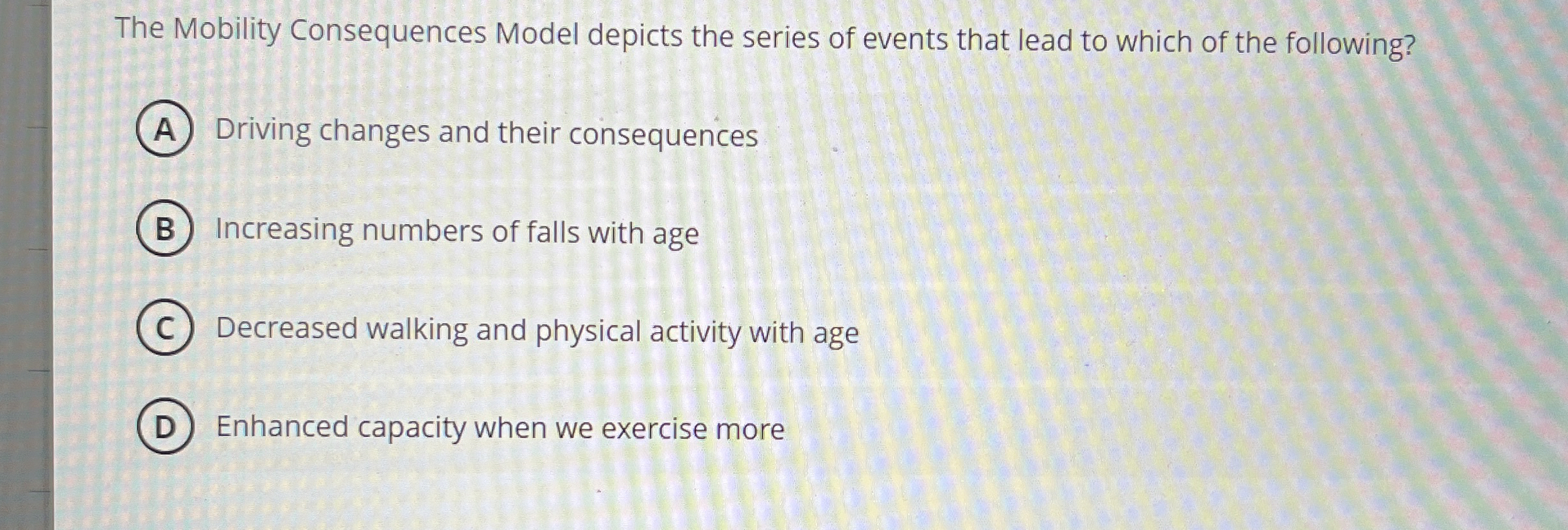 Solved The Mobility Consequences Model depicts the series of | Chegg.com