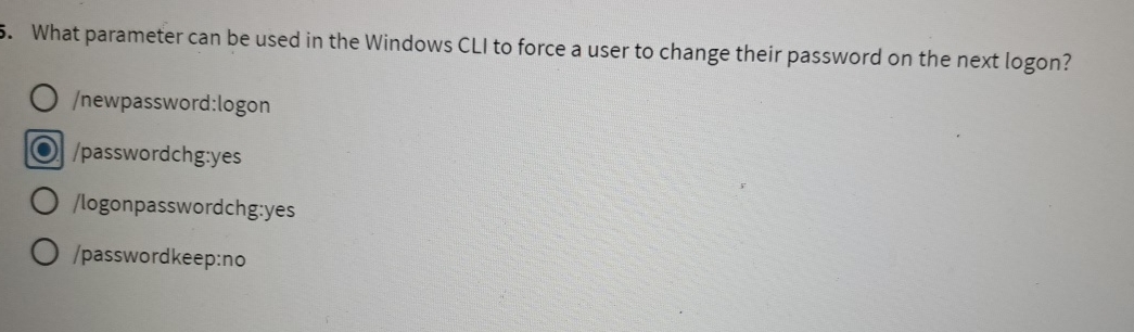 Solved What parameter can be used in the Windows CLI to | Chegg.com