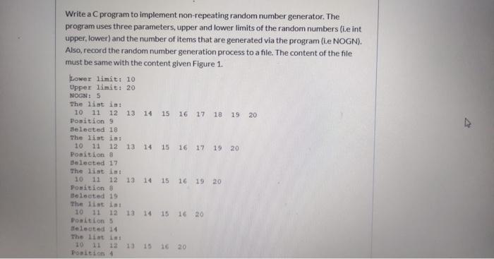 Solved Write A C Program To Implement Non Repeating Random 0544