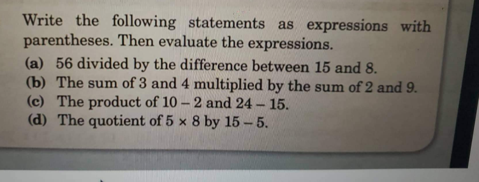 Solved Write the following statements as expressions with | Chegg.com