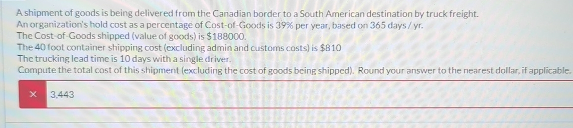 Solved A shipment of goods is being delivered from the | Chegg.com