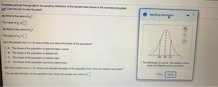 Solved Sampling Distribution x Complete parts (a) through | Chegg.com