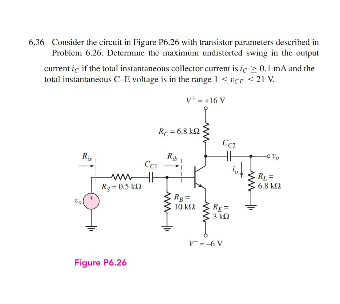 Solved 6.36 ﻿Consider the circuit in Figure P6.26 ﻿with | Chegg.com