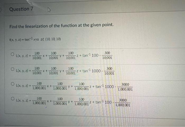 Solved Find the linearization of the function at the given | Chegg.com