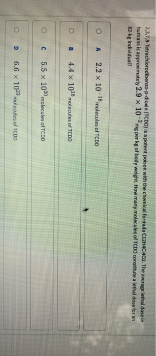 Solved 2,3,7,8-Tetrachlorodibenzo-p-dioxin (TCDD) is a | Chegg.com