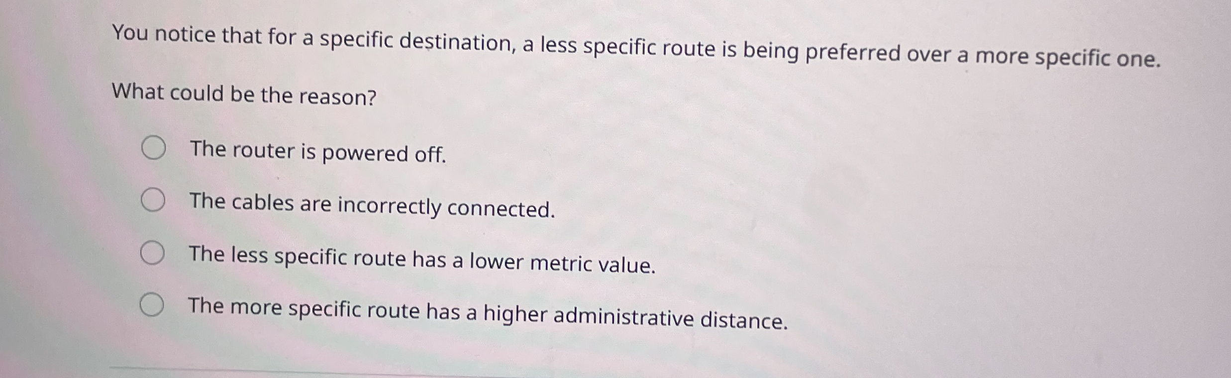 Solved You notice that for a specific destination, a less | Chegg.com