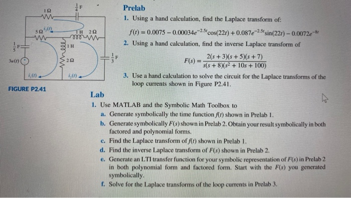 Solved 340 FIGURE P2.41 Prelab 1. Using a hand calculation, | Chegg.com